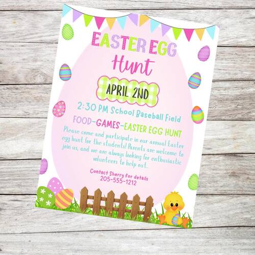 Holiday Easter Egg Hunt Letter To Parents- Editable Party PTO Class ...