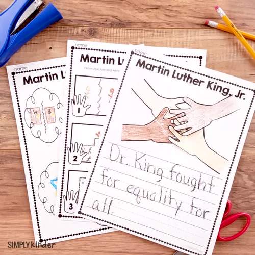 Martin Luther King Jr Writing Craft and Story Activity by Simply Kinder