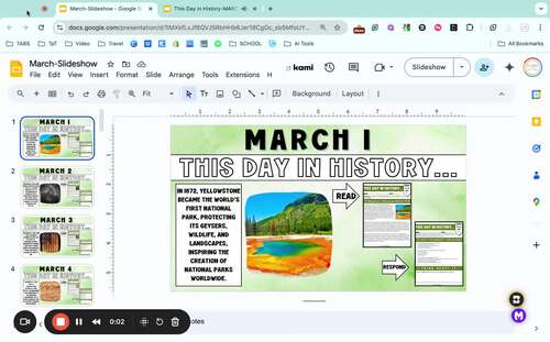 This Day in History Bellringer - March - Reading Passages - Print and ...