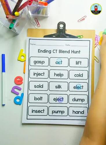 Ending Blend Hunt Worksheet by The Joy in Teaching | TPT