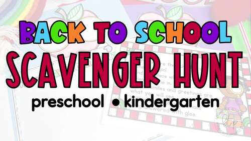 Back to School Scavenger Hunt - First Week of School Preschool ...