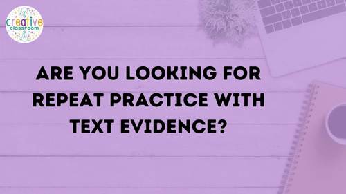 Finding Text Evidence Worksheets Task Cards 6th 7th 8th Grade Use to ...