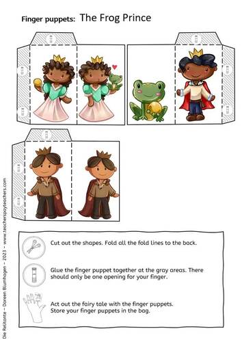 The Frog Prince - Fairy Tales- finger puppets - Brothers Grimm by Die ...