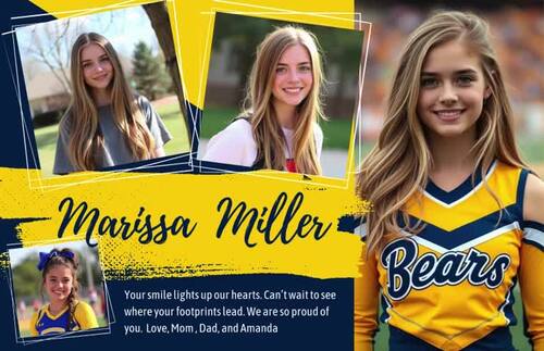 Senior Yearbook Ad Template, Editable Half-Page Template, Custom School ...