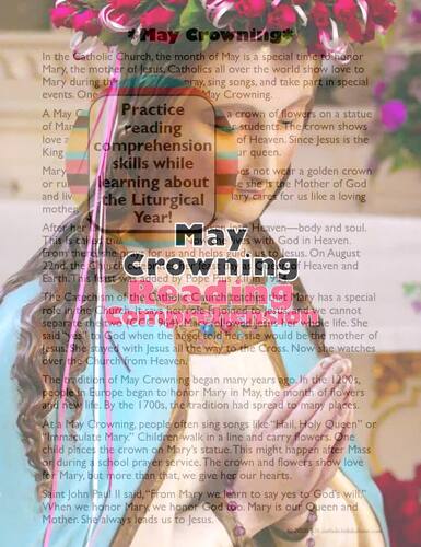 May Crowning Reading Comprehension: Mary, Mother of God Activity ...