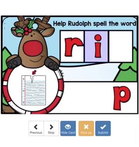 Boom Cards - Reindeer CVC Words by To Teach A Mockingbird | TpT
