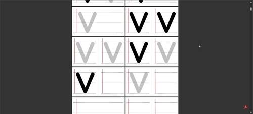 Dotted Handwriting Paper Uppercase V | Primary Lined Writing Practice ...