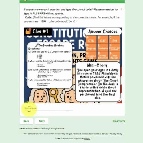 Constitution Day Escape Room U.S. Constitution, Preamble & Bill of ...