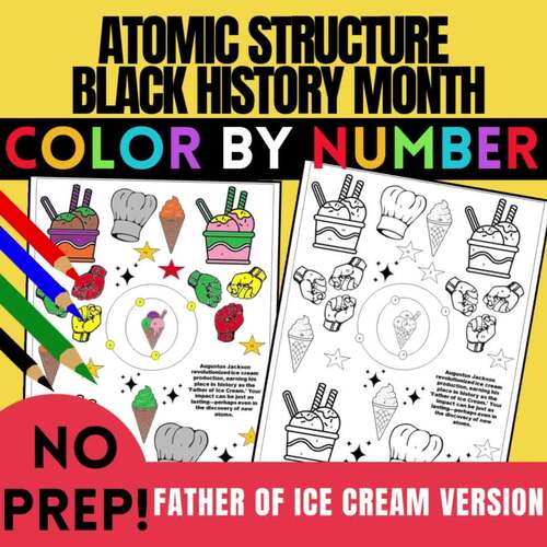 Black History Atomic Structure Color by Number|Chemistry Science Review ...