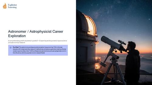 Astronomer Astrophysicist Career Exploration | Career PowerPoint Lesson