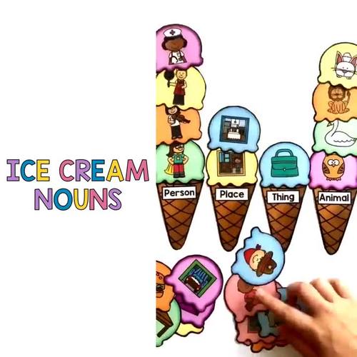 Nouns and Verbs Grammar Centers Bundle Parts of Speech Activities