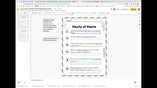 Pebble Go™ Plant Research for Google Slides™ by Little Library of Learning