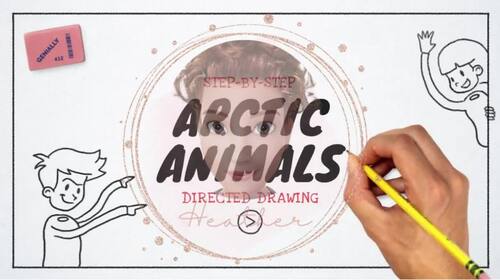 Directed Drawing | 12 Arctic Animals | Winter | DIGITAL Version | TPT