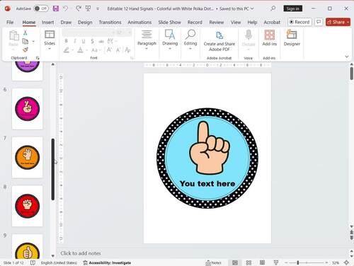 Editable Classroom Hand Signals | Hand Signal Poster | Bright Colorful ...