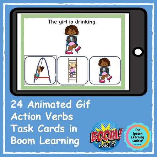 Animated Action Verbs Identical Matching BOOM CARDS | TPT