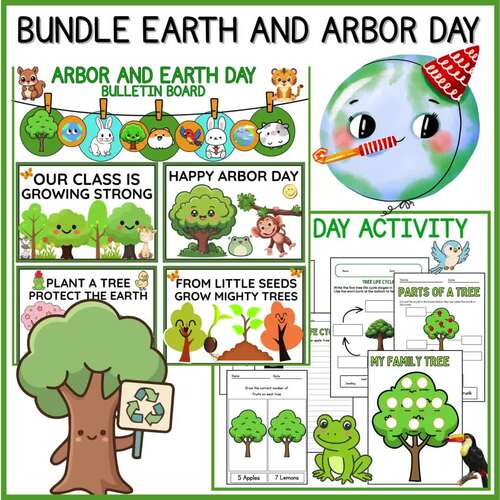 Bundle Arbor And Earth Day,Family Tree Template,April Spring Bulletin Board