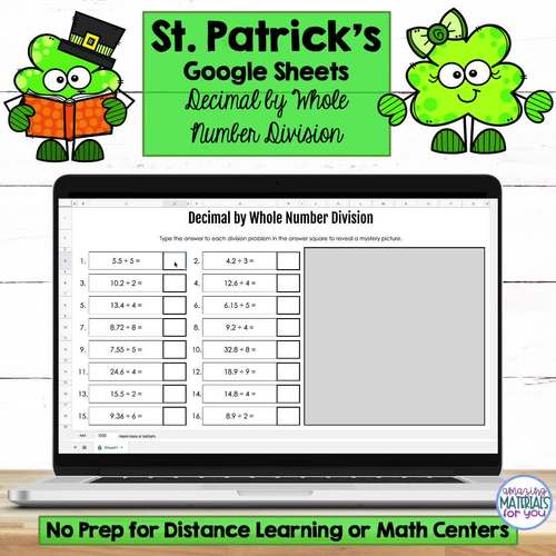 Dividing Decimal Numbers by Whole Numbers | St Patricks Mystery Picture