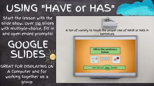 Subject verb Agreement BOOM and GOOGLE Slide bundle for Have or Has