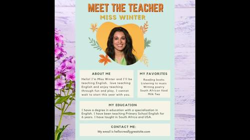 EDITABLE Meet The Teacher - Meet The Teacher Editable - Back to School
