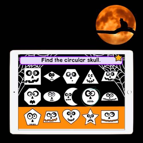 Find the circle with audio | Halloween shapes BOOM CARDS | TPT