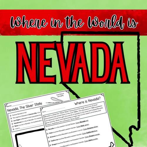 Nevada Map Worksheets - Find and Color Activities! | TPT