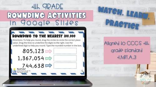 4th Grade Rounding Activities in Google Slides | Watch, Learn, Practice