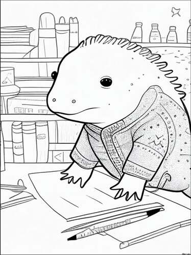 Axolotl Coloring Pages - 6 Sheets to Color - Axolotls Go To School by ...
