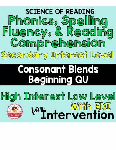 Double Consonant 'qu' - Phonics, Fluency & Reading Comprehension Older ...
