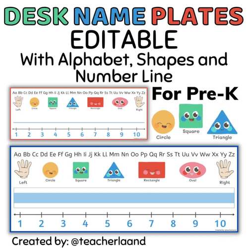 EDITABLE Desk Name Tags for Pre-K / Desk Name Plates / Desk Toppers for ...