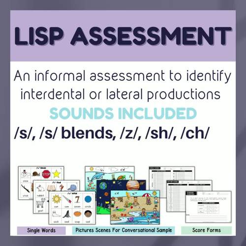 Lisp Assessment plus S and Z Articulation Card - BUNDLE by Speechiepreneur