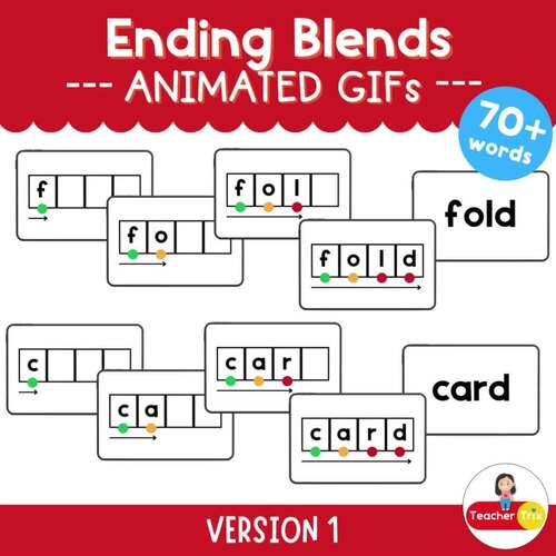 Ending Blends Animated GIFs | Phonics Science of Reading Aligned