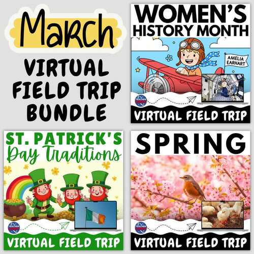 March Activities Virtual Field Trip St. Patrick's Day Spring Digital ...