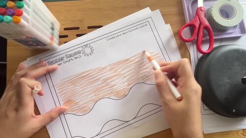 Summer Craft Cut and Paste Beach Scene | 1st Grade Art Kindergarten