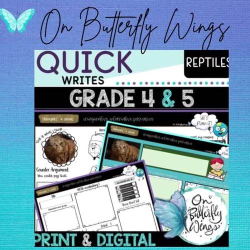 Visual Writing Prompts Reptiles by On Butterfly Wings | TpT