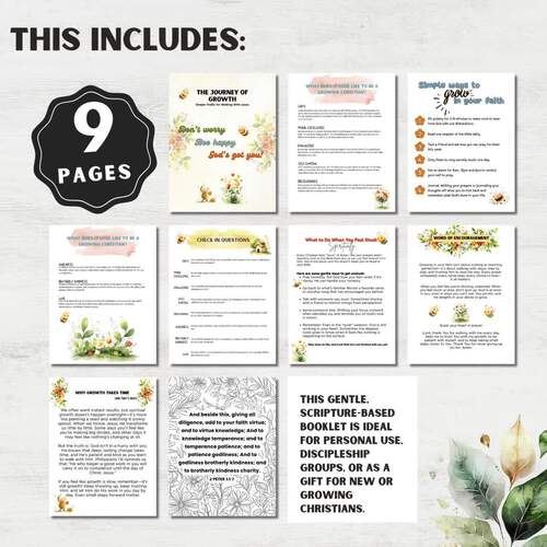 Growing in Faith: Printable Christian Devotional & Reflection Booklet ...