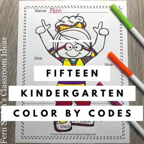 Back to School Color By Code Kindergarten Know Your Colors and Numbers ...