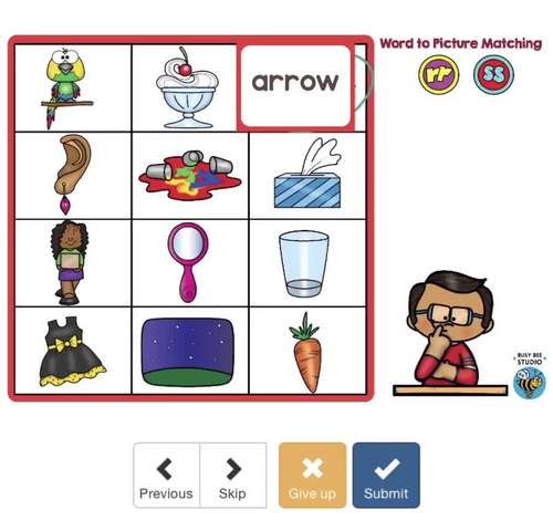 DOUBLE CONSONANTS RR SS PHONICS BOOM CARDS MATCHING WORD TO PICTURE ...