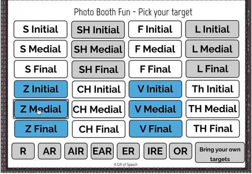 Articulation Photo Booth for Later Developing Sounds Boom Cards™