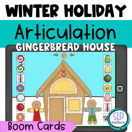 Christmas Articulation Boom Cards l Decorate the Gingerbread House for ...