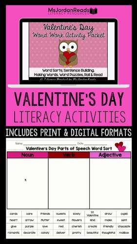 Valentine's Day Word Work & Literacy Activities | Print & Digital | Google™