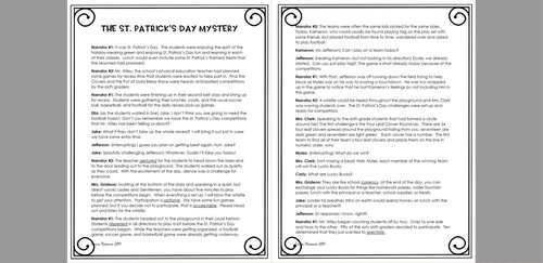 St. Patrick's Day Reader's Theater Script for Grades 4-8 | TPT