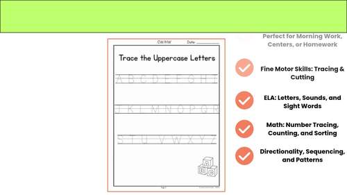 Back-to-School Independent Work Packet | Kindergarten & 1st Grade | ELA ...