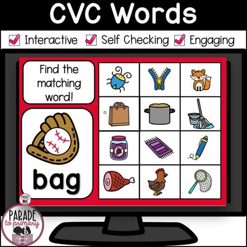 DIGITAL CVC Words Mystery Pictures - Boom & Google Slides - Preschool ...