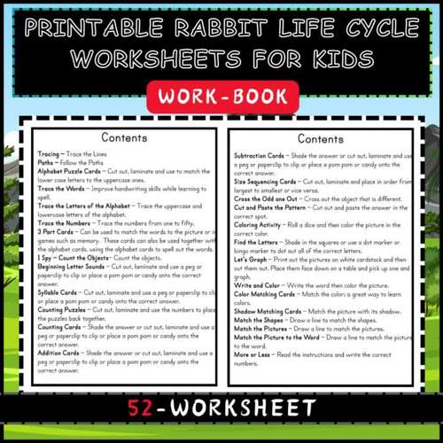 Printable Rabbit Life Cycle Worksheets For Kids by Lib Anatomy school