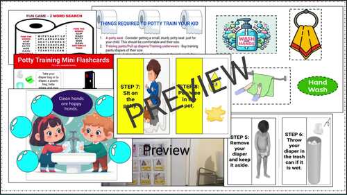 Potty Training Flash Cards, Charts, Games + Effective Hand-Washing ...