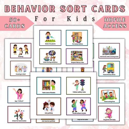 50+ Behavior Sort Cards | Positive & Negative Behavior Management ...