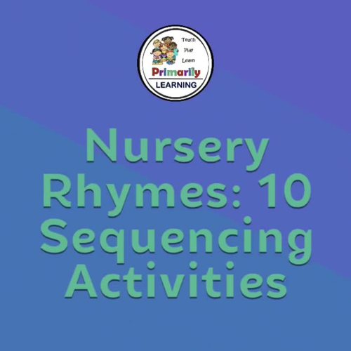 Nursery Rhymes Sequencing - SASSOON Font by Primarily Learning | TPT