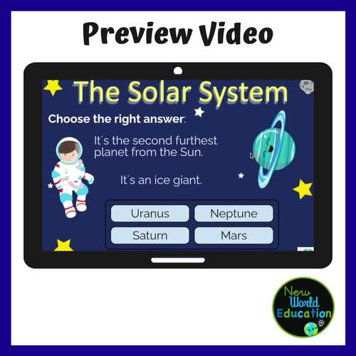 Solar System Activity- (Boom Cards) by New World Education | TpT