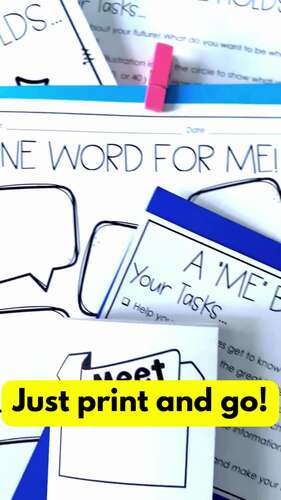 All About Me Worksheets Poster Bag Back to School Classroom Community ...