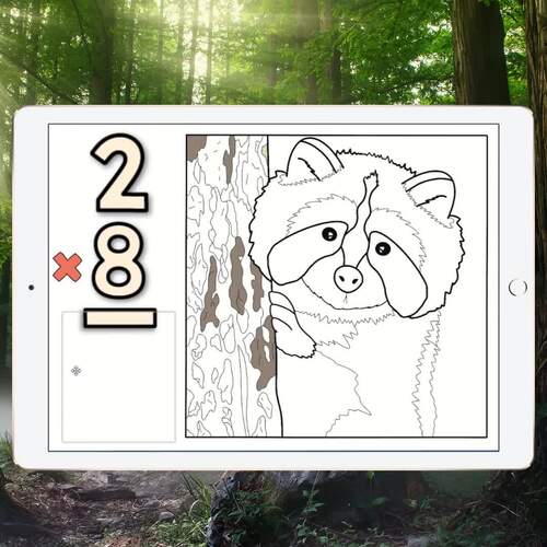 Multiplication by 8 Boom Cards | Color the Animal by LOL - Life of Learning